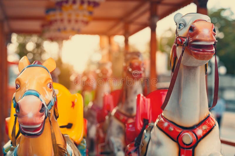 A Carousel Ride without a Horse Stock Vector - Illustration of rotating ...