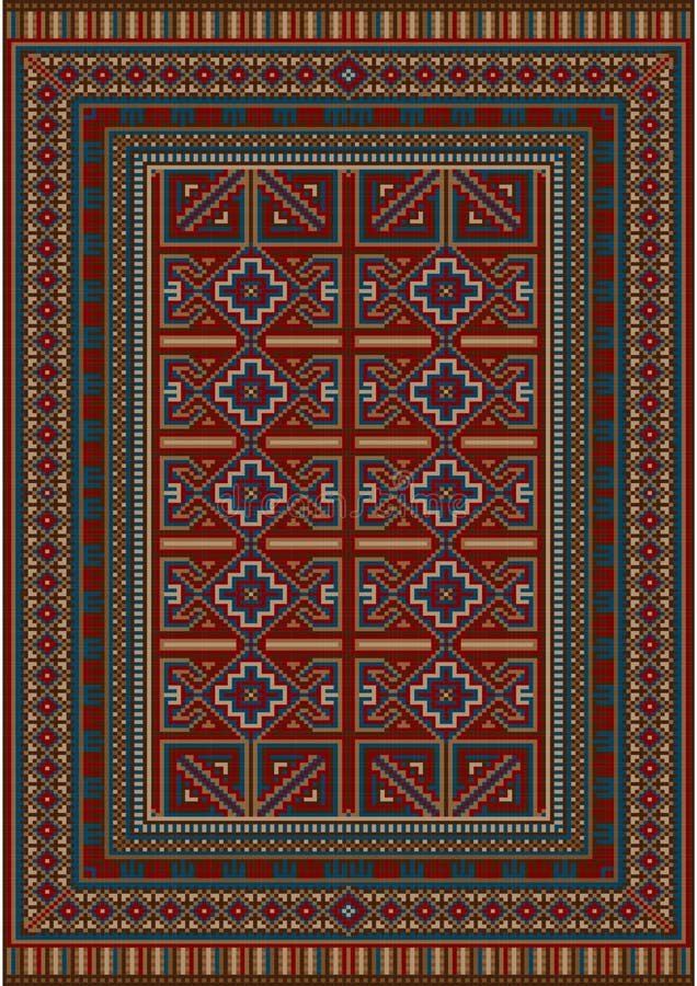 Vintage Carpet Decorated with Geometric Designs Stock Vector ...