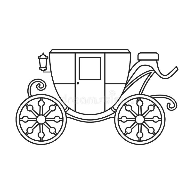 Vintage Carriage Vector Icon.Outline, Line Vector Icon Vintage Carriage ...
