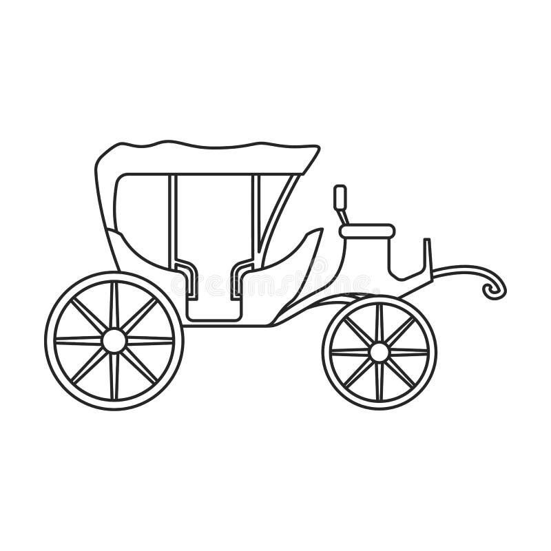 Vintage Carriage Vector Icon.Outline, Line Vector Icon Vintage Carriage ...