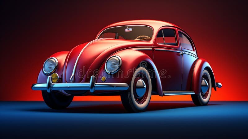 Vintage Cars Engine Bay in Pristine Condition Stock Illustration ...