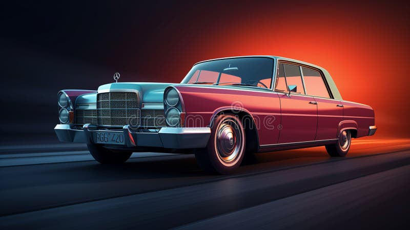 Vintage Cars Engine Bay Sparkling Clean Stock Illustration ...