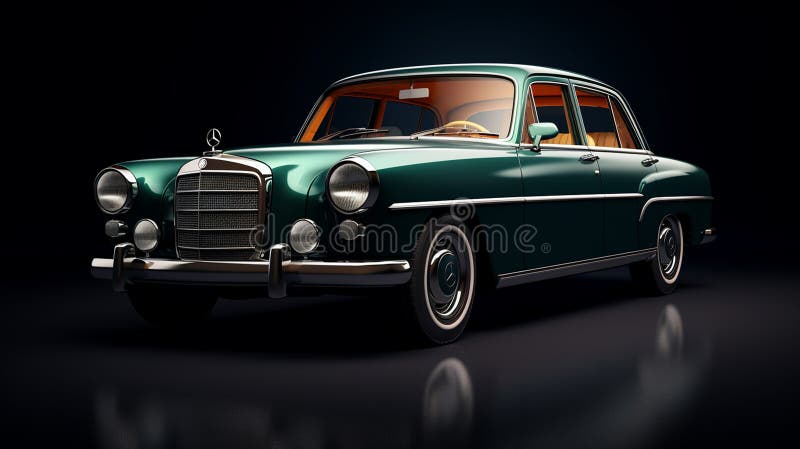 Vintage Cars Engine Bay Sparkling Clean Stock Illustration ...