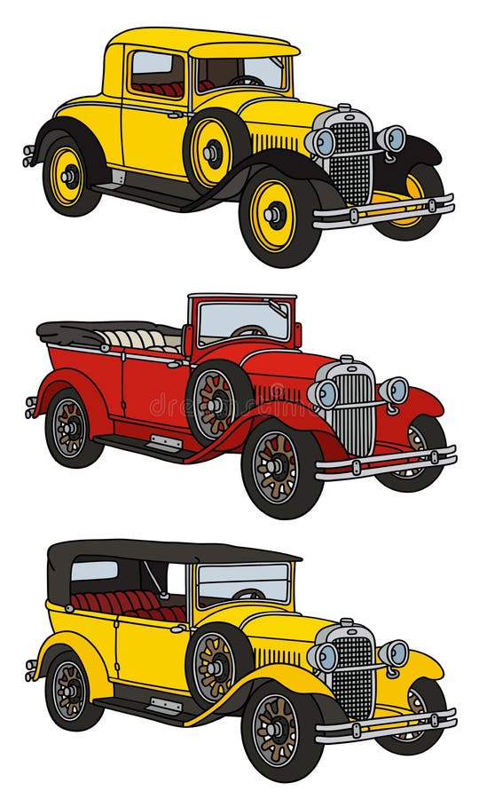 Vintage cars stock vector. Illustration of cabriolet - 57485280