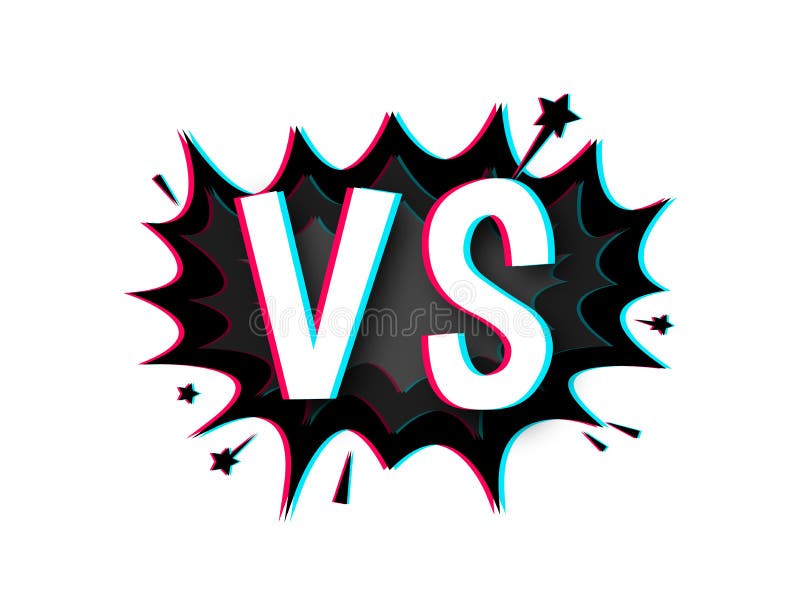 Vintage Cartoon Advertising with Vs Pop Style. Cartoon Style. Glitch ...