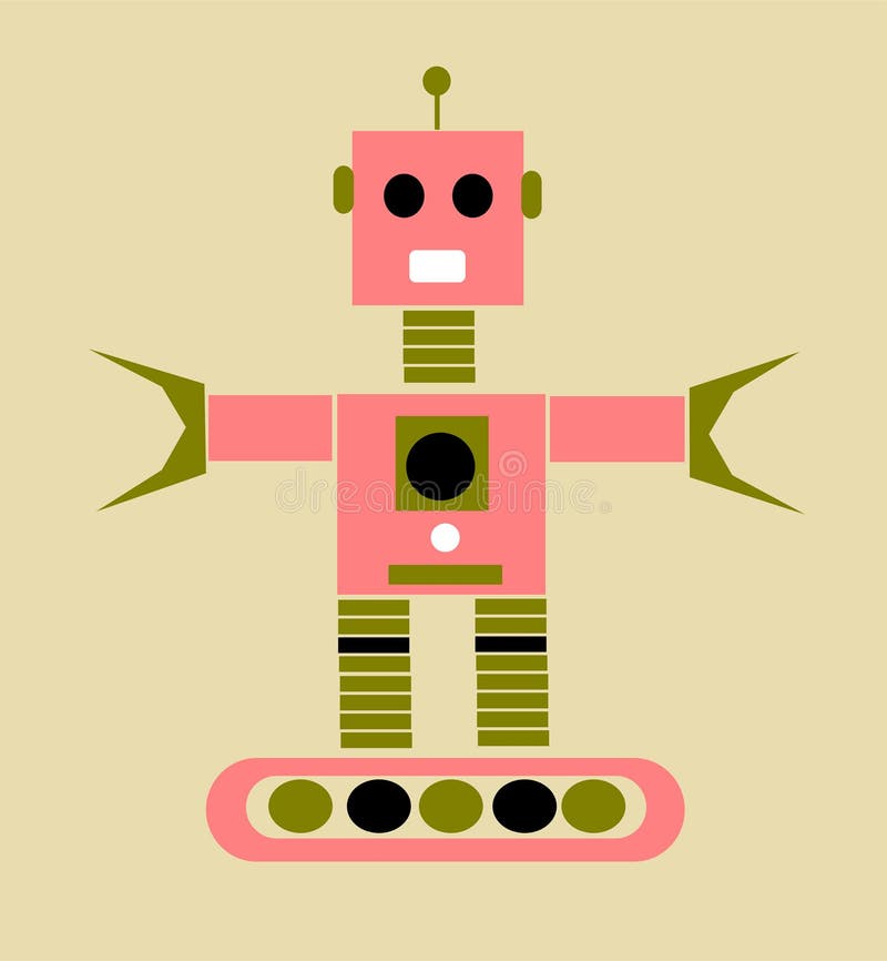 Vintage cartoon robot stock vector. Illustration of monster - 25101415