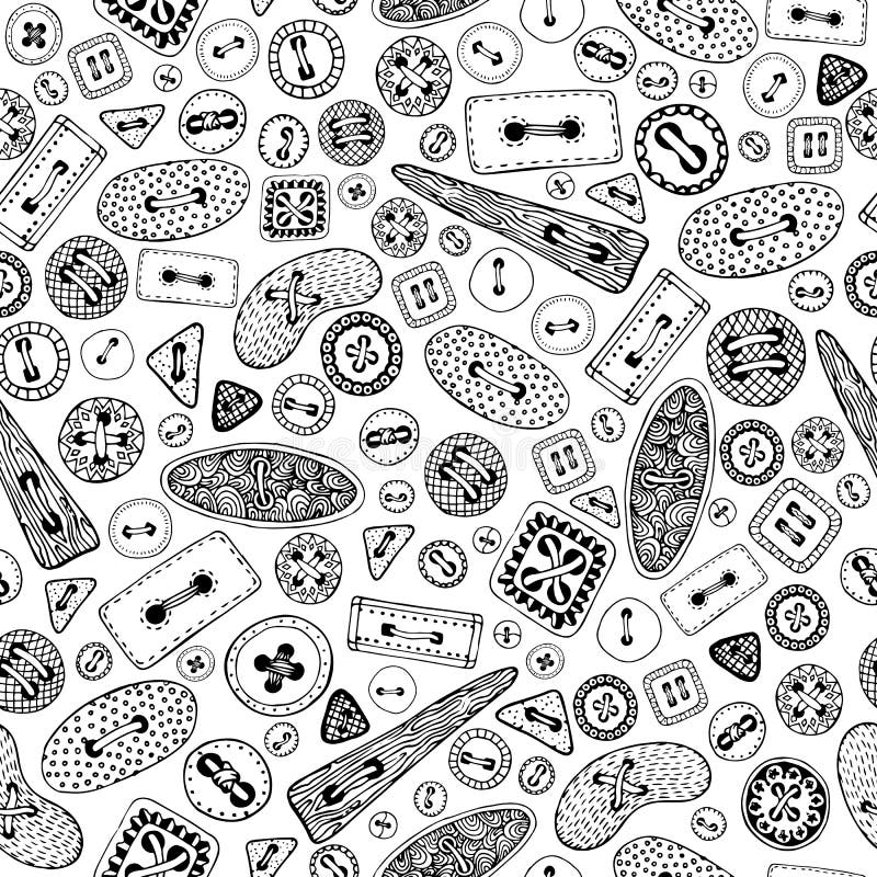 Vintage Cartoon Sewing Buttons Seamless Pattern. Stock Vector ...