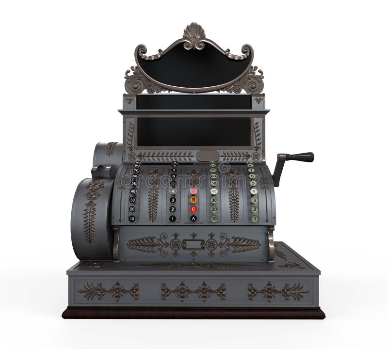 Vintage cash register stock vector. Illustration of financial - 13625240