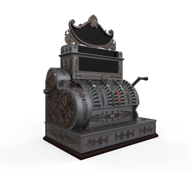 Vintage cash register stock vector. Illustration of calculator - 13625240