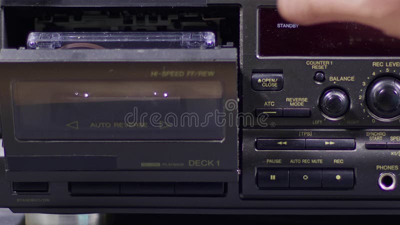 Vintage Cassette Eject from Old Cassette Player Stock Footage - Video ...