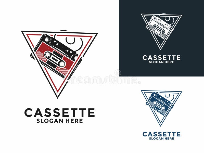 Vintage Cassette Tape Logo Vector Illustration. Cassette Tape ...