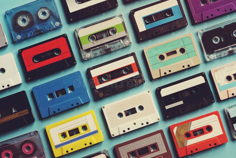 Vintage Cassette Tapes Collection Stock Image - Image of analogue ...