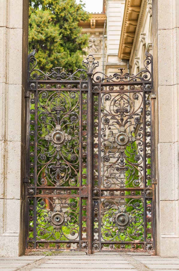 Rusty gate stock photo. Image of garden, forged, elegant - 100146864