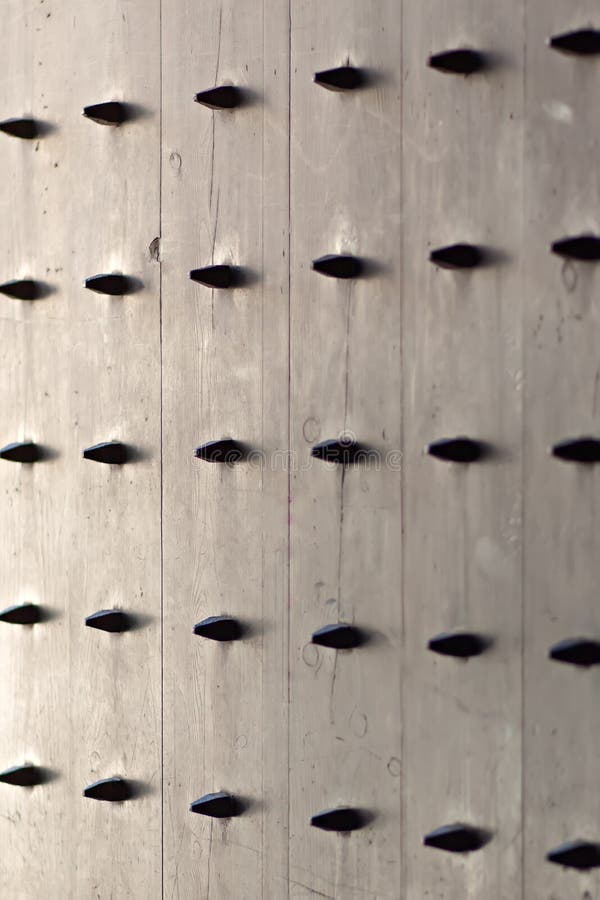 Vintage Castle Door Detail Showing Sharp Spine Stock Photo - Image of ...