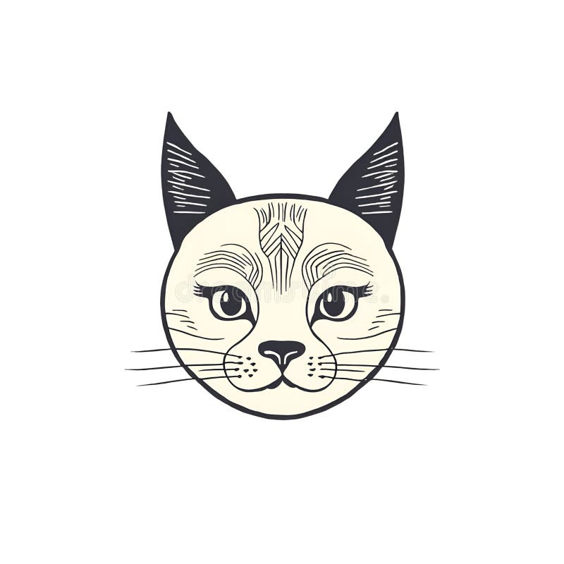 Vintage cat face stock illustration. Illustration of whiskers - 336622716