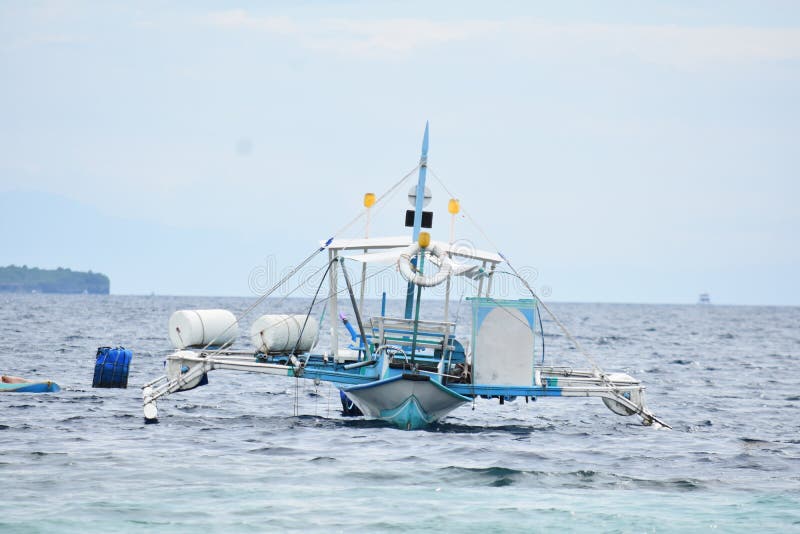 Vintage Catamaran Boat Floating in Ocean Editorial Photography - Image ...