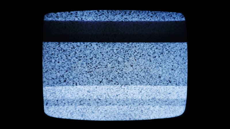 Vintage Cathode-Ray Tube Monochrome 4:3 TV with Static Noise Glitch ...