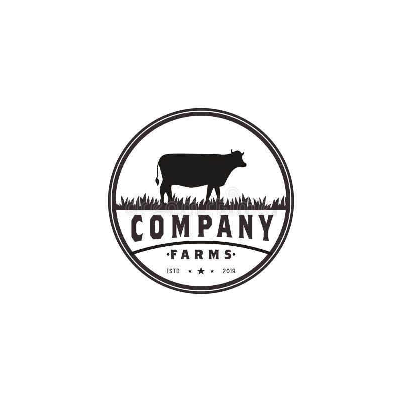 Cattle Angus Beef Emblem Label Logo Design Vector Stock Vector ...