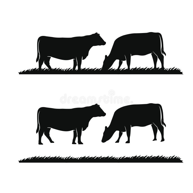 Beef Cow Silhouette Vector