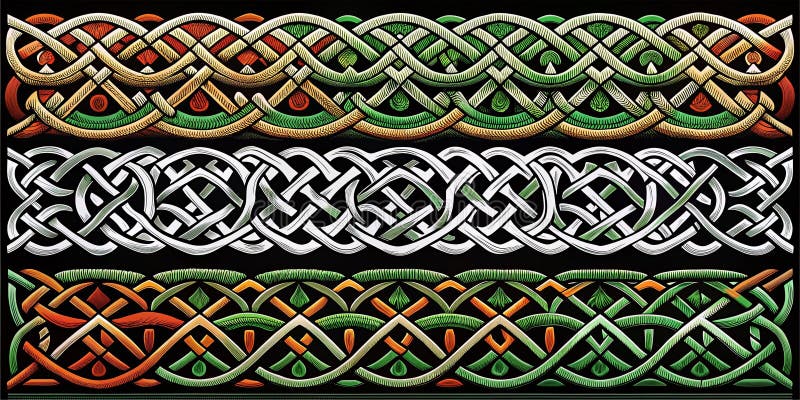 Vintage Celtic Border Patterns: Black and White Designs for Textiles ...