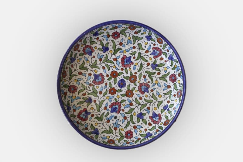 Vintage Ceramic Plate, Hand Maid Paintings, White Background Full Depth ...