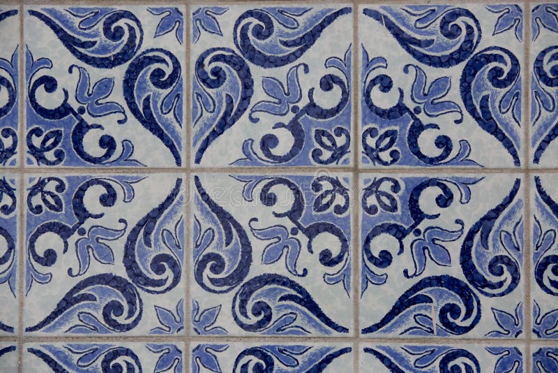 Ancient Ceramic Tile Decorated with Thai Art Stock Image - Image of ...