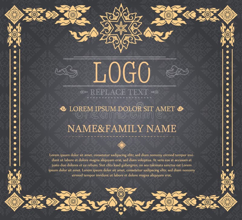 Vintage Certificate Thai Style and Space for Text Stock Vector ...