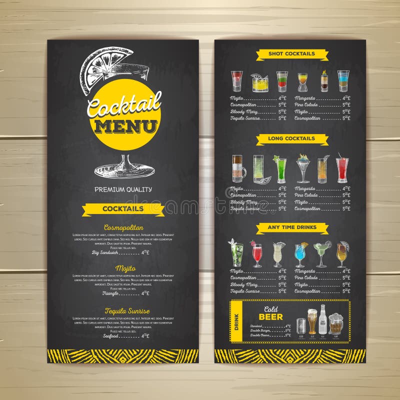 Cocktail Menu Design Background Stock Vector - Illustration of identity ...