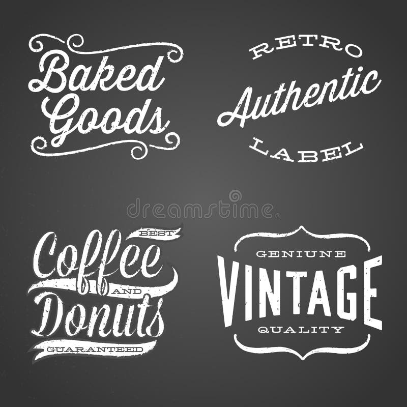 Vintage Chalk Labels stock vector. Illustration of quality - 73357567