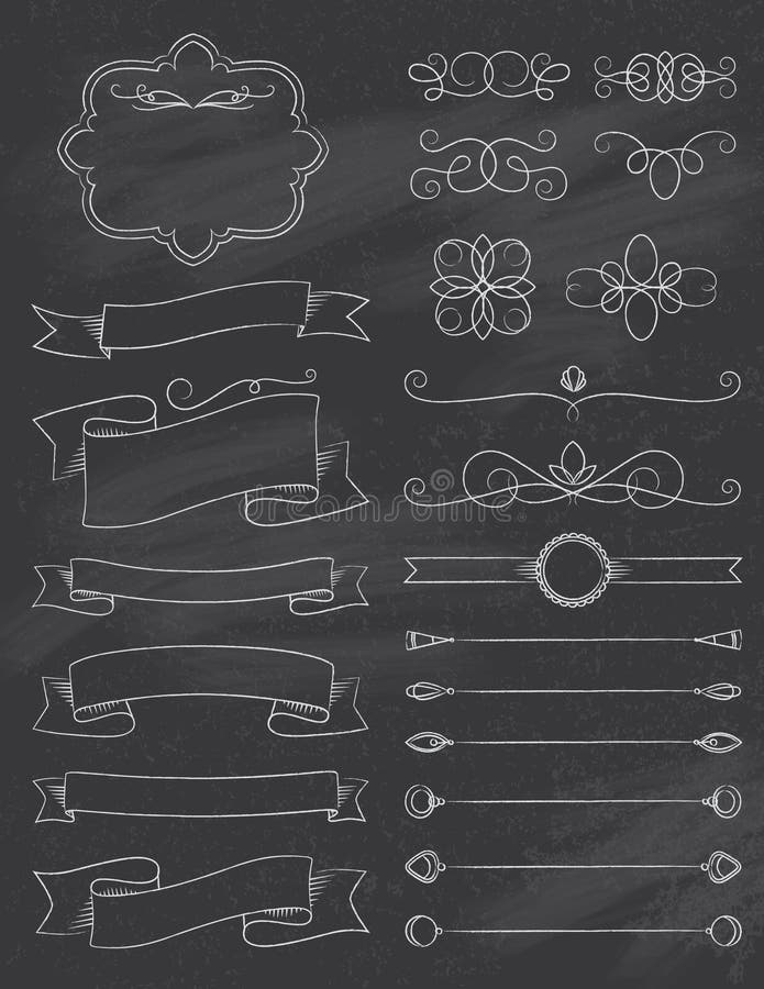 Vintage Calligraphy Chalkboard Design Elements Th Stock Vector ...