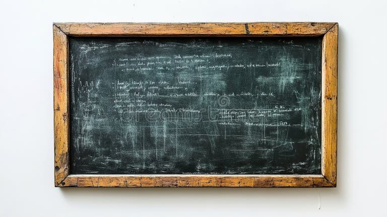 Vintage Chalkboard Notes Classroom Wall Education Stock Image - Image ...