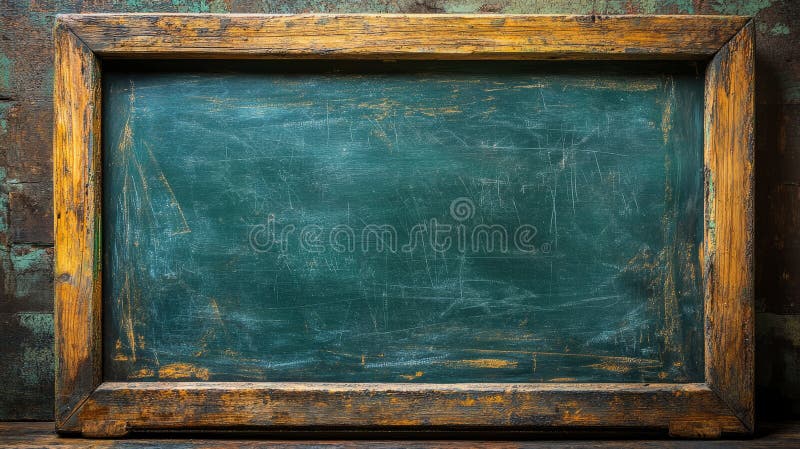 Vintage Chalkboard with a Wooden Frame Stock Photo - Image of rustic ...
