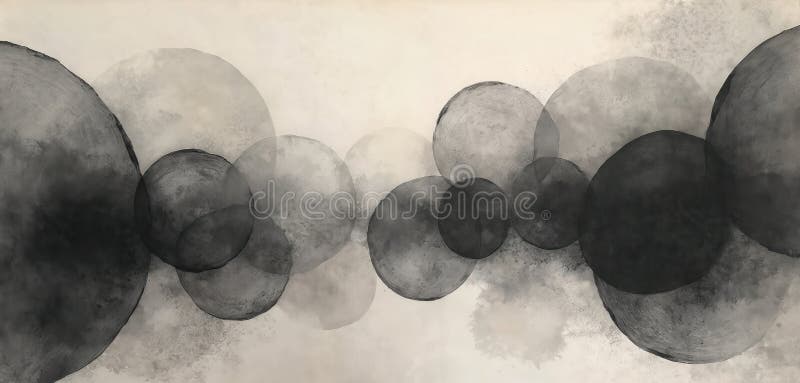 Vintage Charcoal Painting in Circular Style Blends Delicate Hues in ...