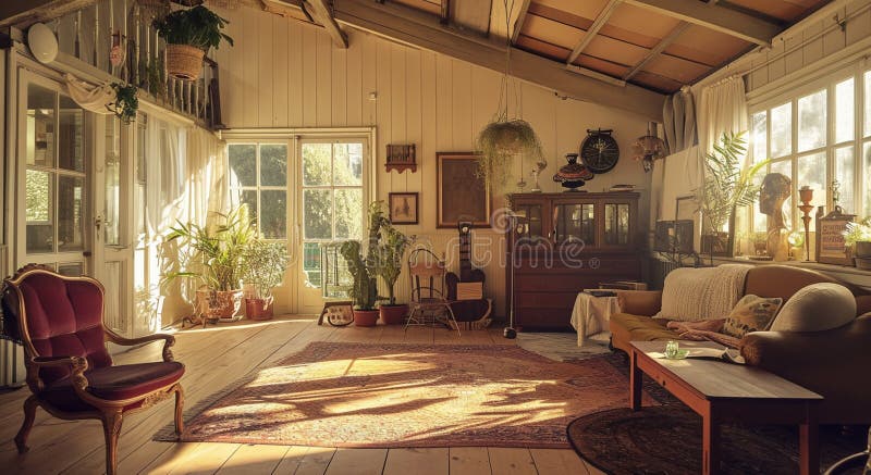 Vintage Charm Old Room Interior. Generative Ai Stock Illustration ...