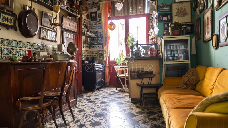 Vintage Charm Old Room Interior. Generative Ai Stock Illustration ...