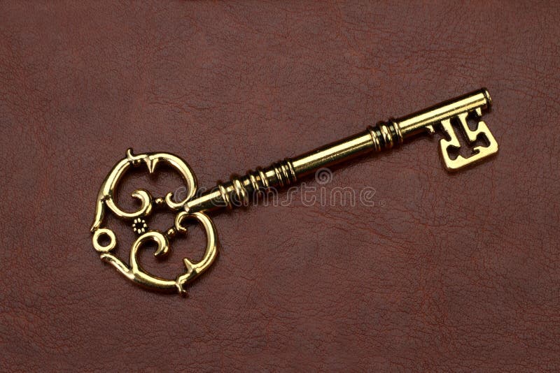 Vintage/chave Dourada Retro No Fundo De Couro Marrom Foto de Stock ...
