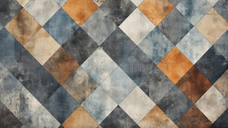 Vintage Checkered Pattern Featuring a Flat Illustration with a ...