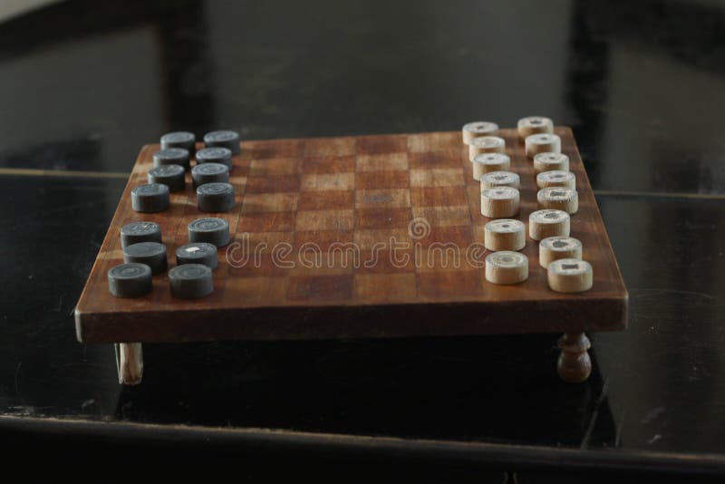 Vintage Chess and Checkers Board. Sport in 19 Th Stock Image - Image of ...