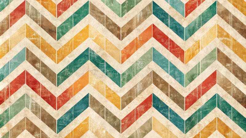 Vintage Chevron Pattern with Distressed Texture and Earthy Tones ...