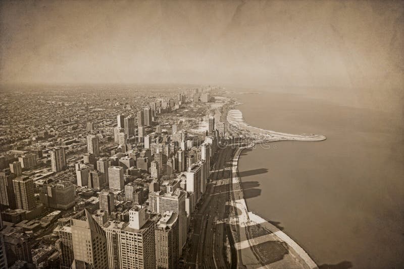 Vintage Chicago stock image. Image of construction, chicago - 32703093