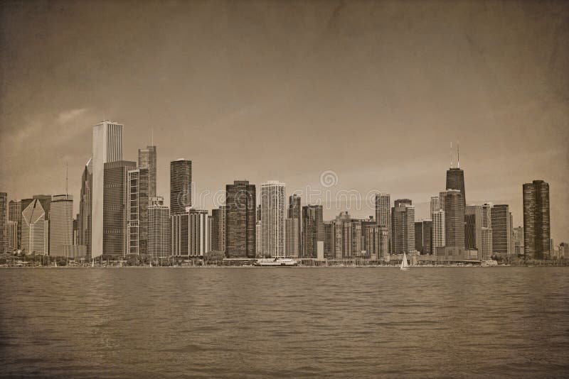 Vintage Chicago stock photo. Image of city, construction - 32703134