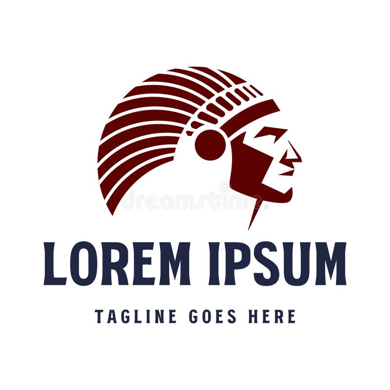 Vintage Chief Indian Native Tribe Head Face Logo Design Stock ...