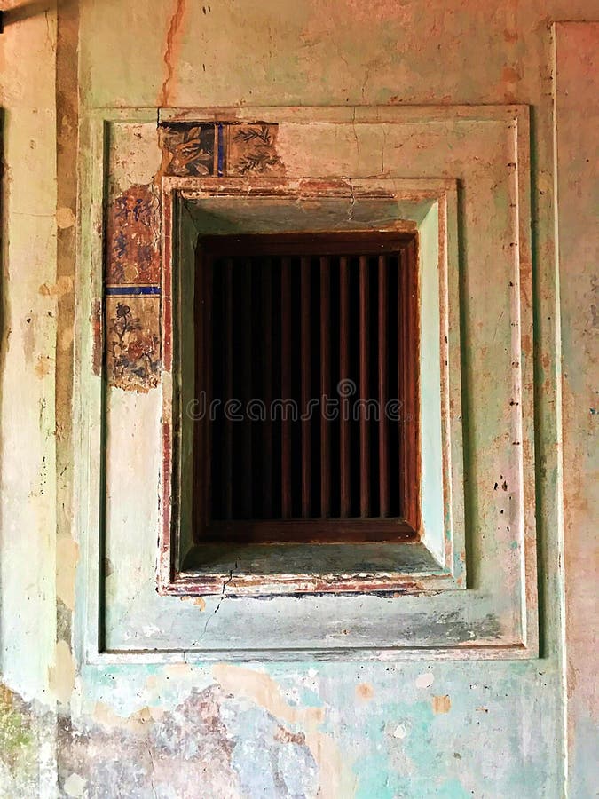 The Vintage Barred Wall and the Frame Stock Photo - Image of ...