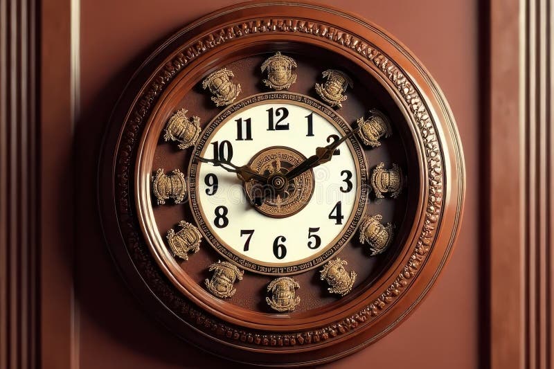 Vintage Chinese Zodiac Wall Clock Design Stock Illustration ...