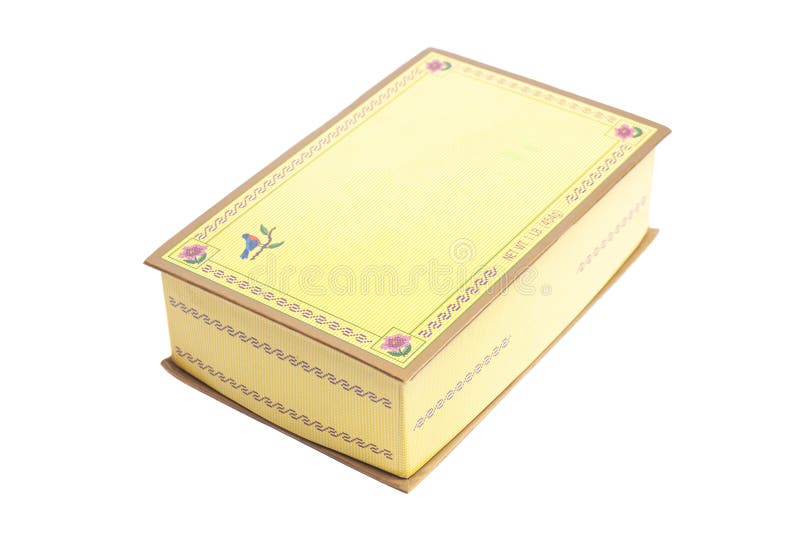Vintage Chocolate Box Isolated on White Background Stock Image - Image ...