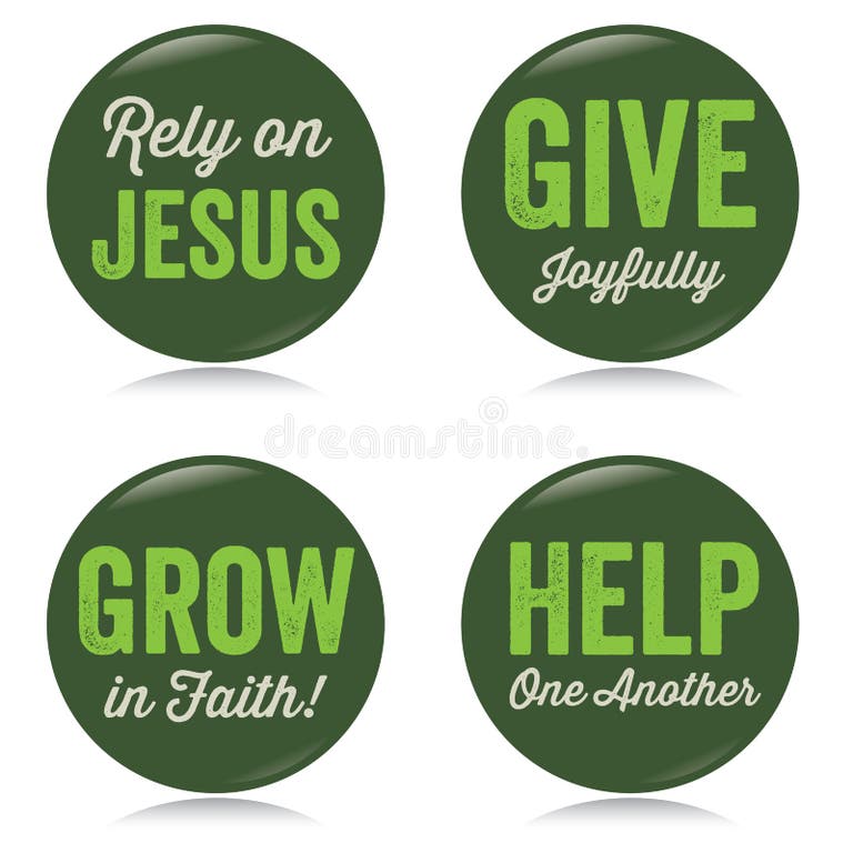 Vintage Christian Buttons, Green Stock Vector - Illustration of green ...