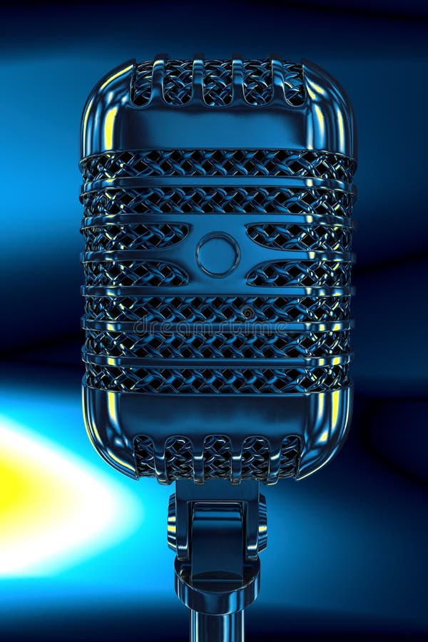 Vintage Studio Microphone. 3D Render Editorial Photography ...
