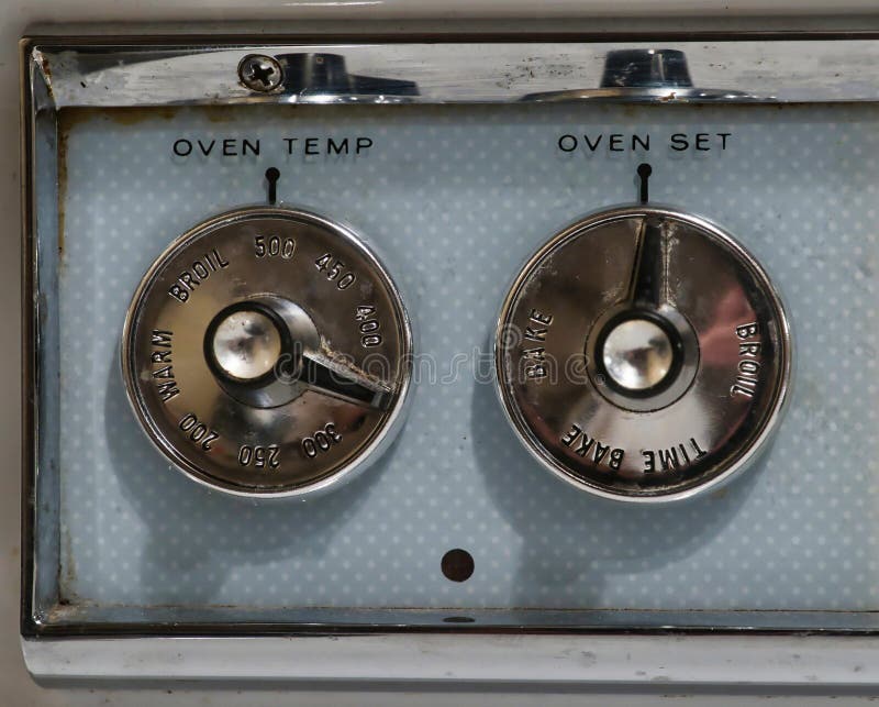 Vintage Oven Controls Temp Time 1950` 1960`s Stock Photo - Image of ...