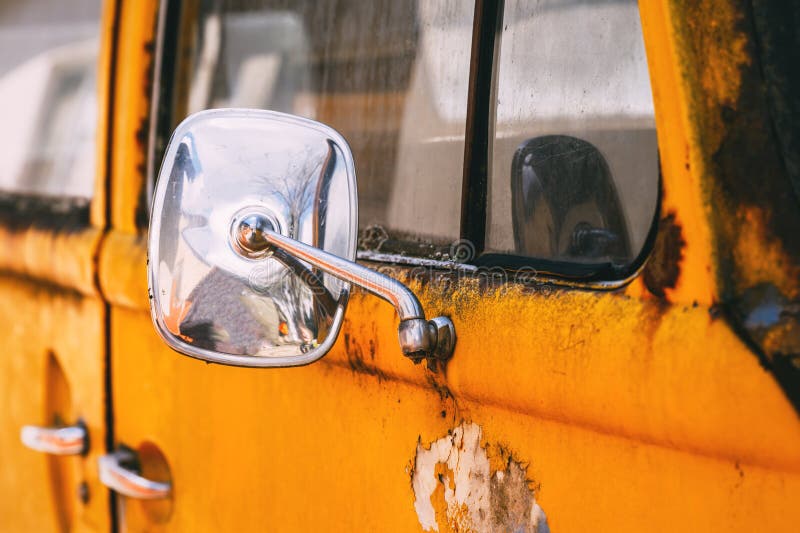 Vintage Chrome Side View Mirror Old Van Vehicle Stock Photos - Free ...