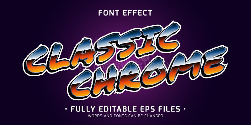 Vintage Chrome Style Text Effect. Editable Font Style Stock Vector ...